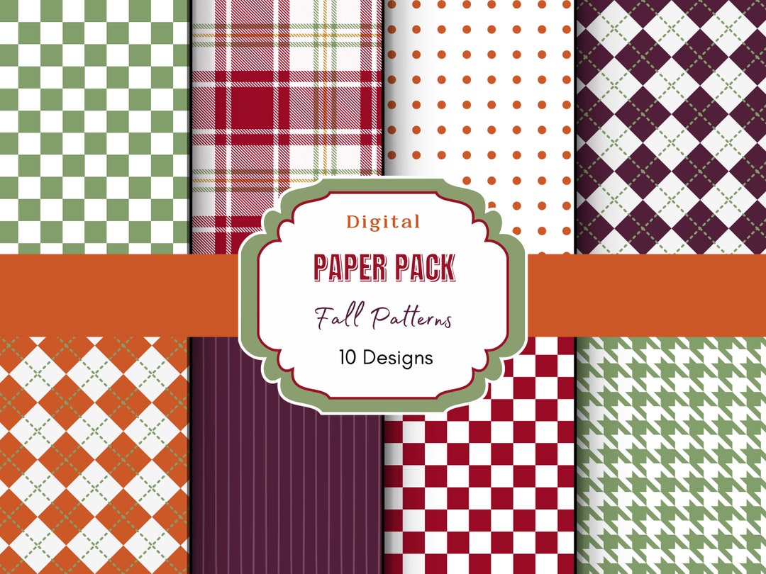 Fall Color Geometric Digital Scrapbooking Paper | Digital Download ...