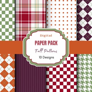Fall Color Geometric Digital Scrapbooking Paper | Digital Download ...