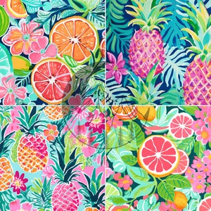 Tropical Fruit Digital Paper Pack | Scrapbooking | Invitations ...