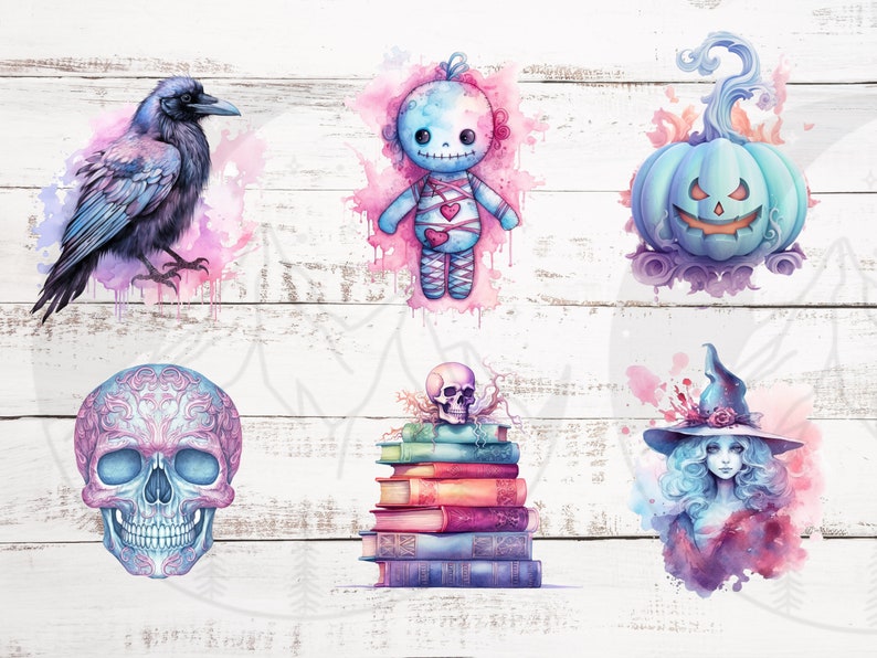 Pastel Halloween Clipart Bundle Pastel Halloween Clipart Set Spooky ...