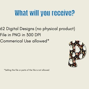 Ghost Clipart Alphabet Doodle Set Png | Letters | Commercial Use ...