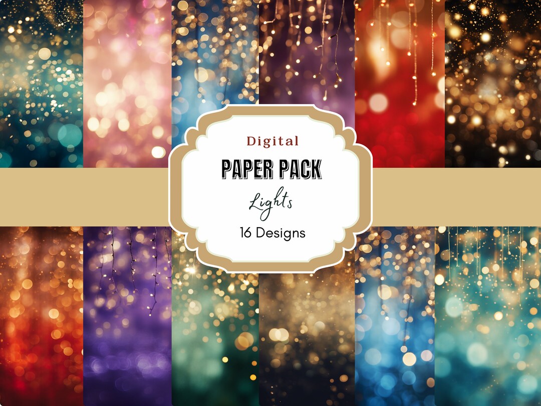 Lights Background Digital Paper Pack | Scrapbook Paper | Winter Lights ...