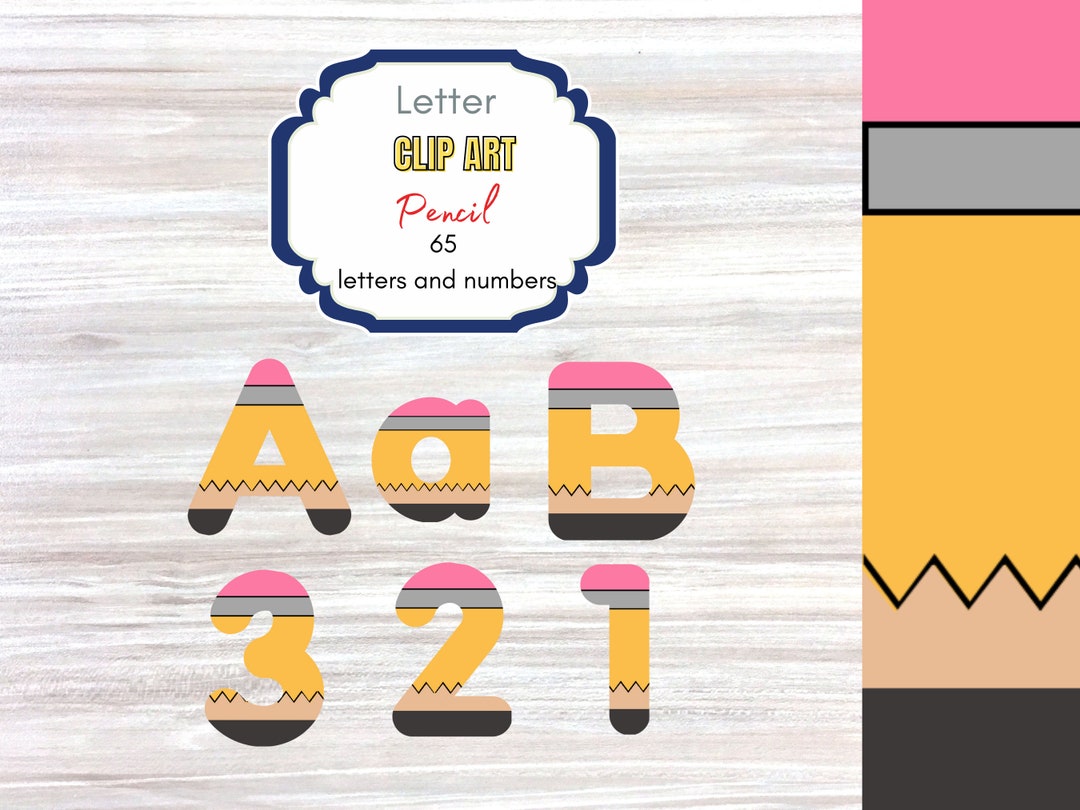 Pencil Letter Pack | Teacher Letters | Back to School Png Alphabet ...