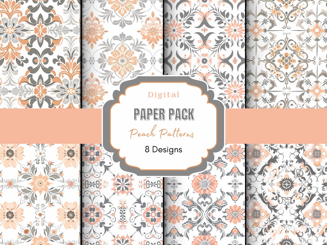 Peach Pattern Digital Paper| Paper Crafts | Geometric Patterns ...