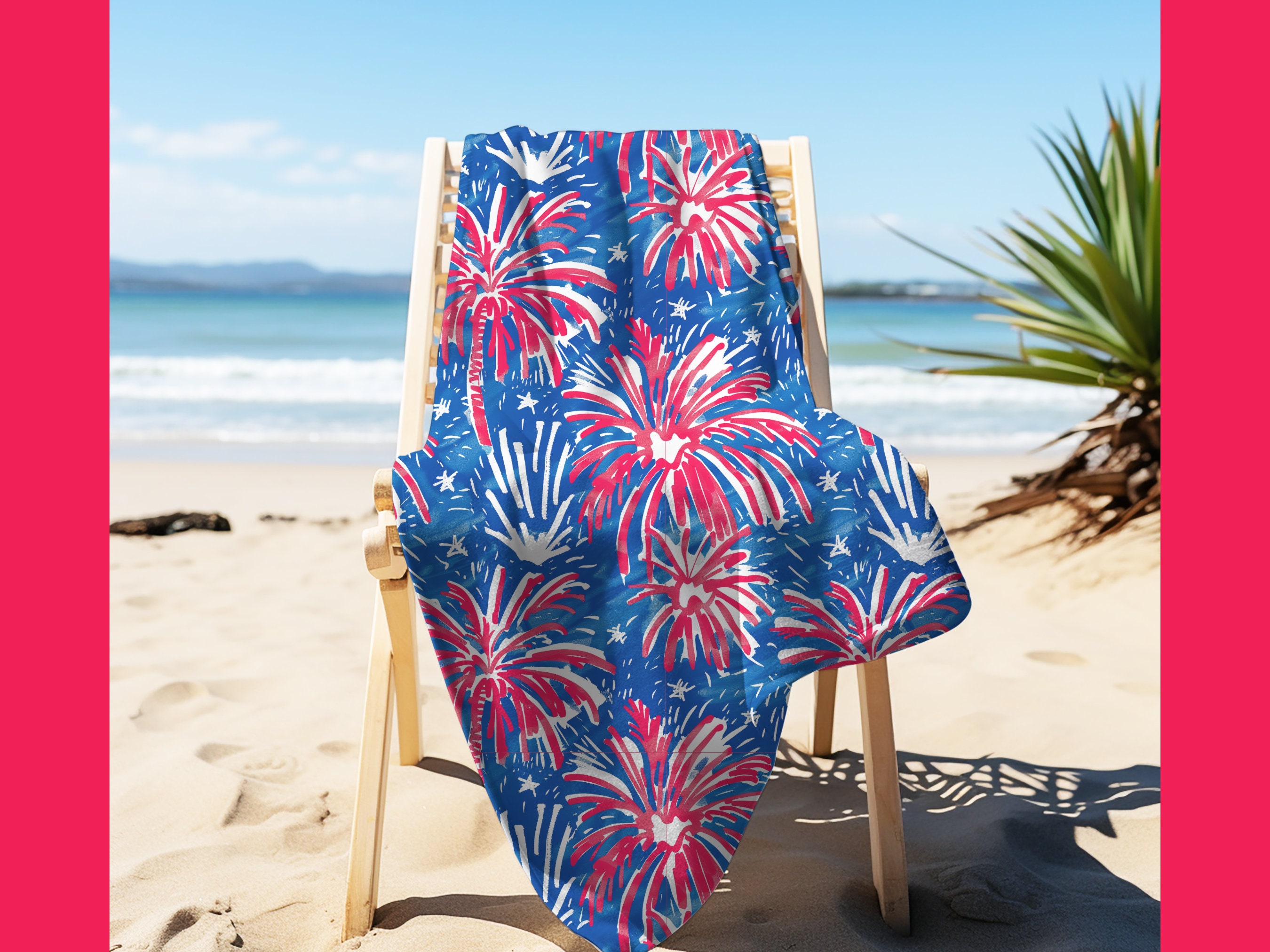 Preppy Fireworks Digital Paper Independence Day Print on Demand ...