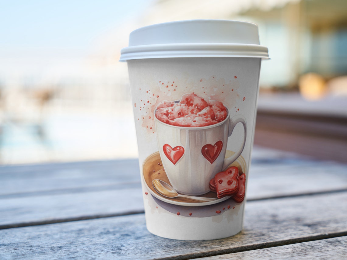 Red Heart Coffee Clipart | Coffee Valentine’s Day | Coffee Cups ...