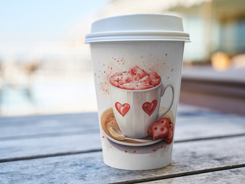 Red Heart Coffee Clipart | Coffee Valentine’s Day | Coffee Cups ...