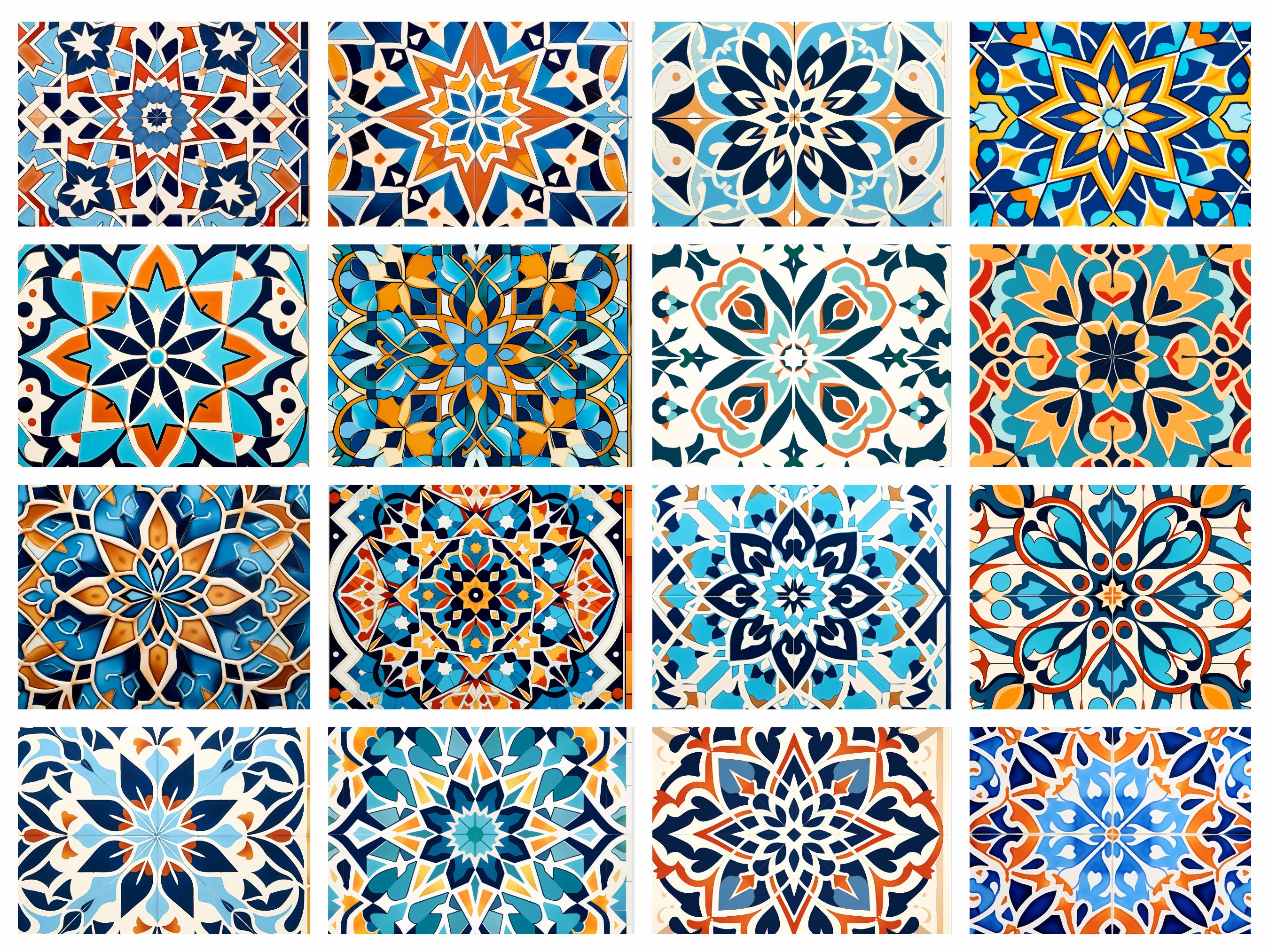 Moroccan Tile Digital Paper Pack Commercial Use Moroccan Pattern ...