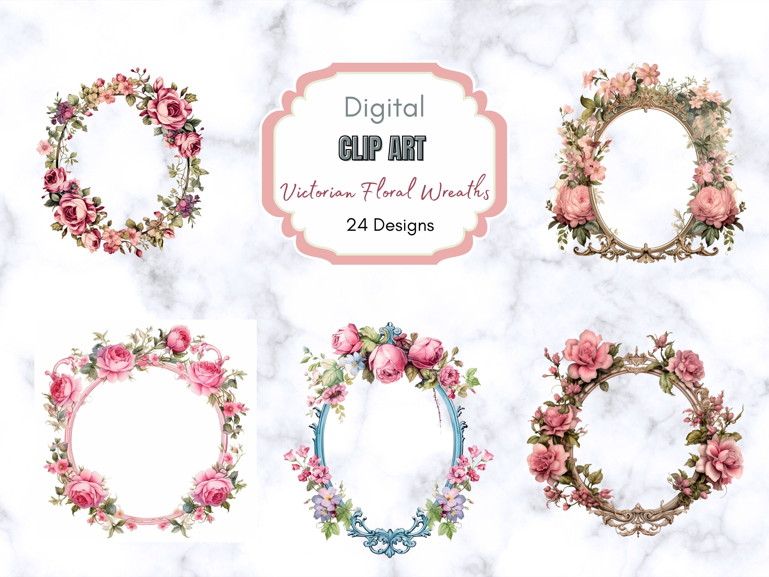 Floral Frame Digital Border Wedding Frames Wedding Design Watercolor ...