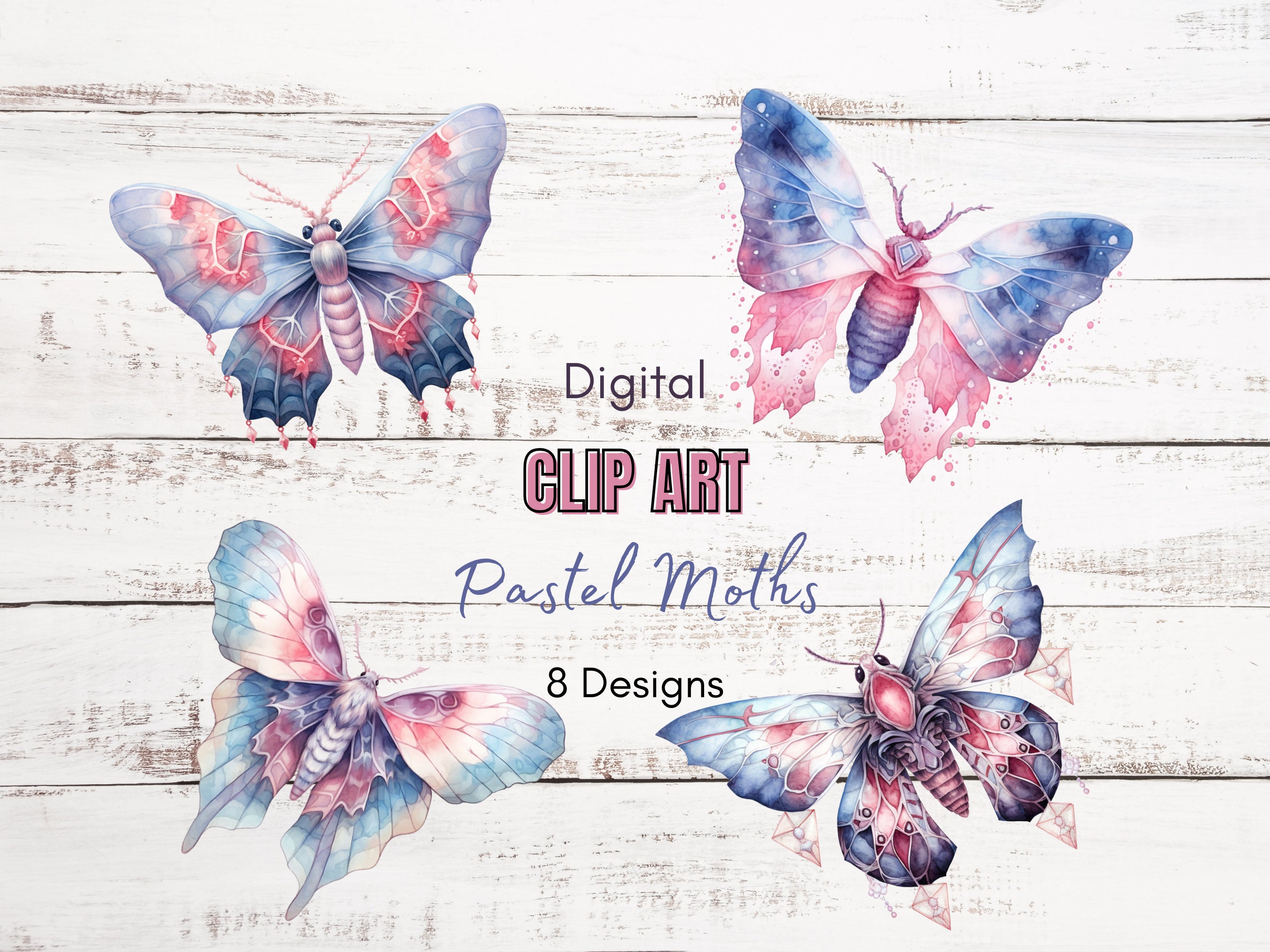 Pastel Moth Clipart Pastel Goth Moth Png Halloween Clipart Png for ...