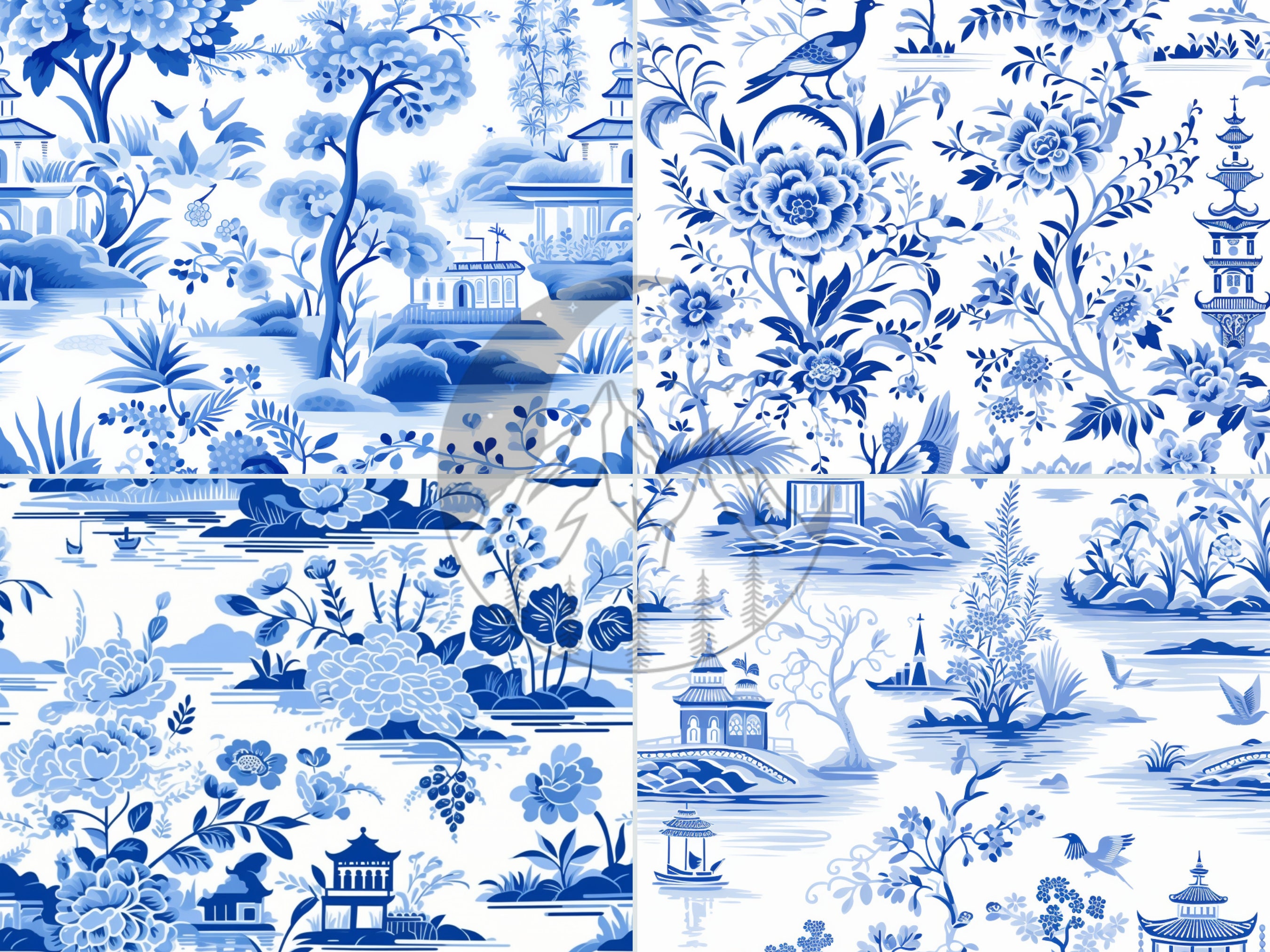 Chinoiserie Digital Paper | Commercial Use | Asian Art | Asian Pattern ...