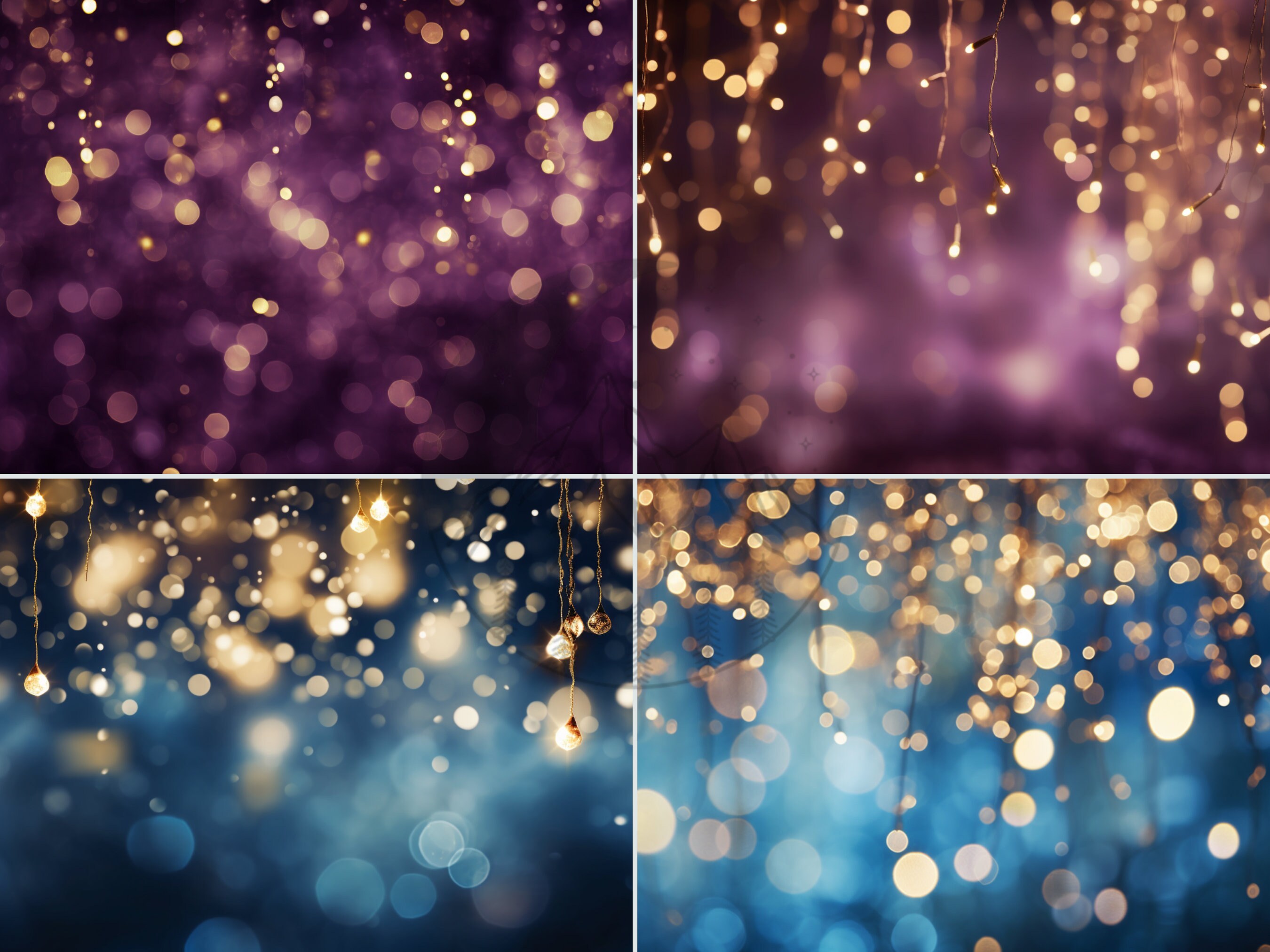 Lights Background Digital Paper Pack Scrapbook Paper Winter Lights ...
