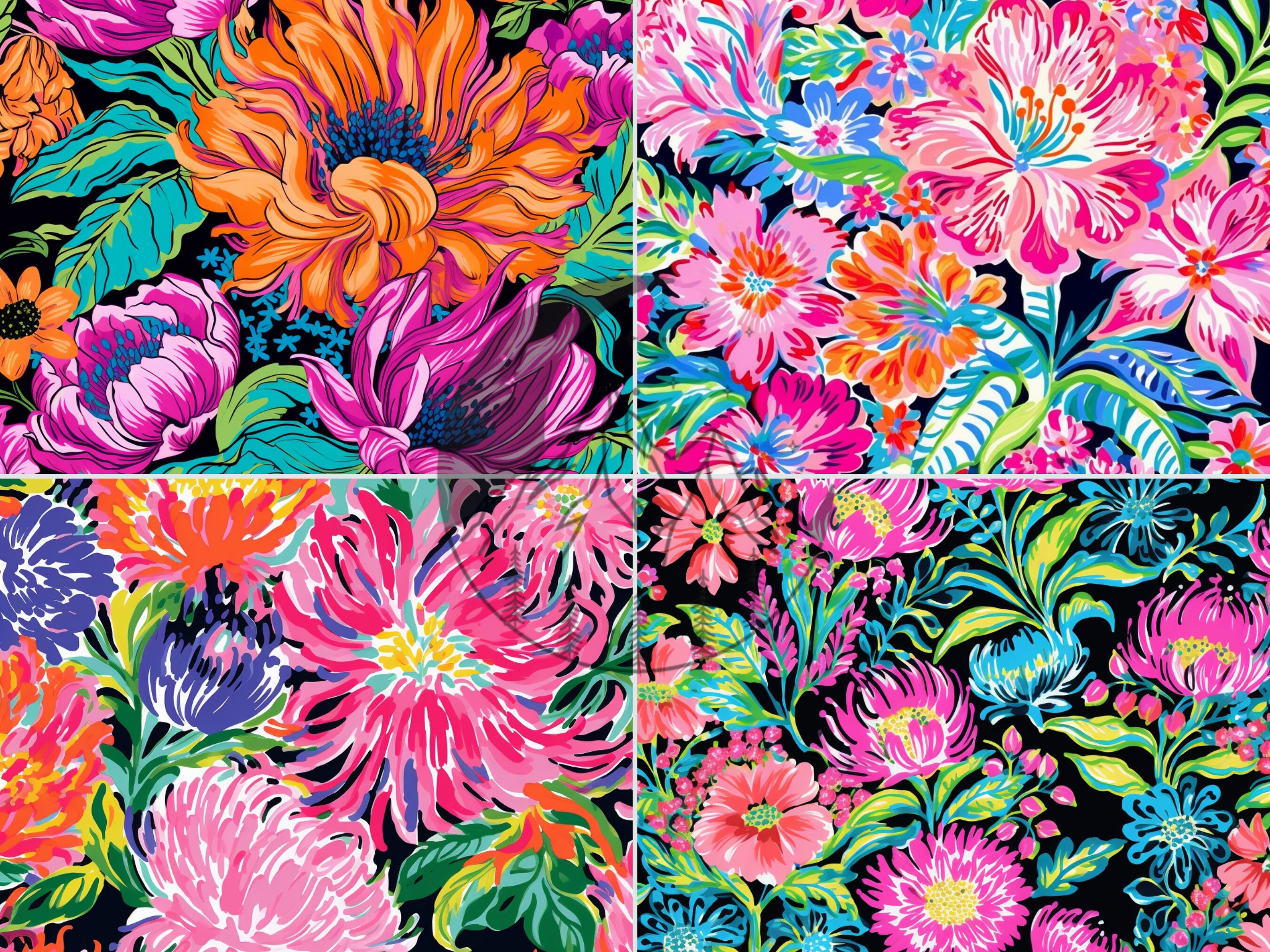 Bright Florals Digital Download Bright Floral Instant Download ...