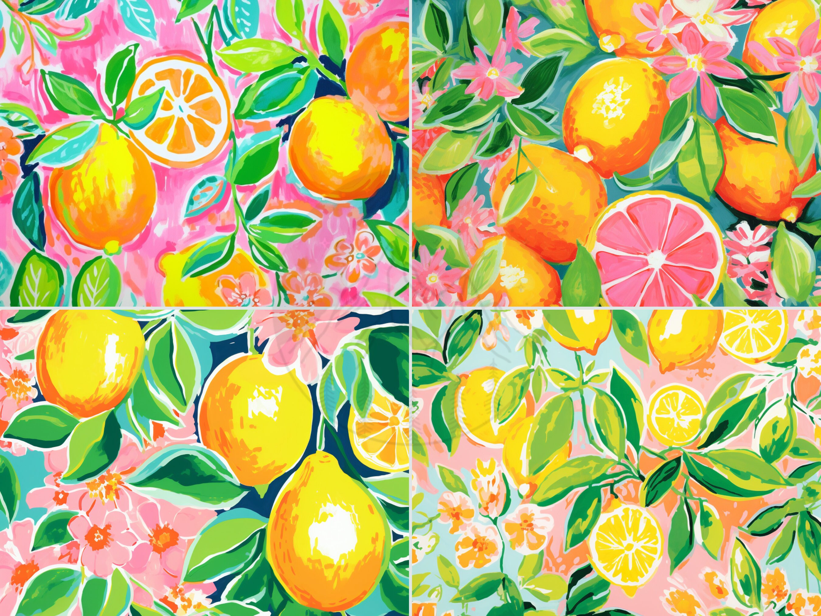 Preppy Pink Lemonade Digital Paper Summer Paper Lemonade Stand Pink ...