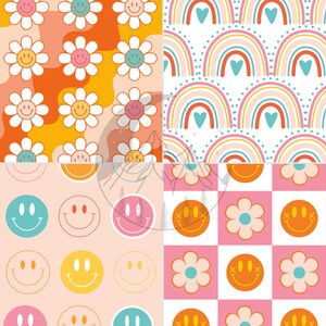 Retro Digital Paper | Scrapbook Paper | Groovy Digital Paper| Retro ...
