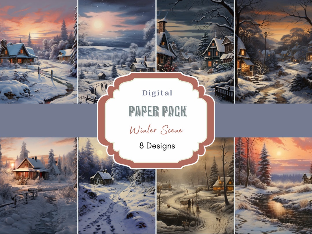 Winter Background | Commercial Use | Snow Winter Wood | Watercolor ...