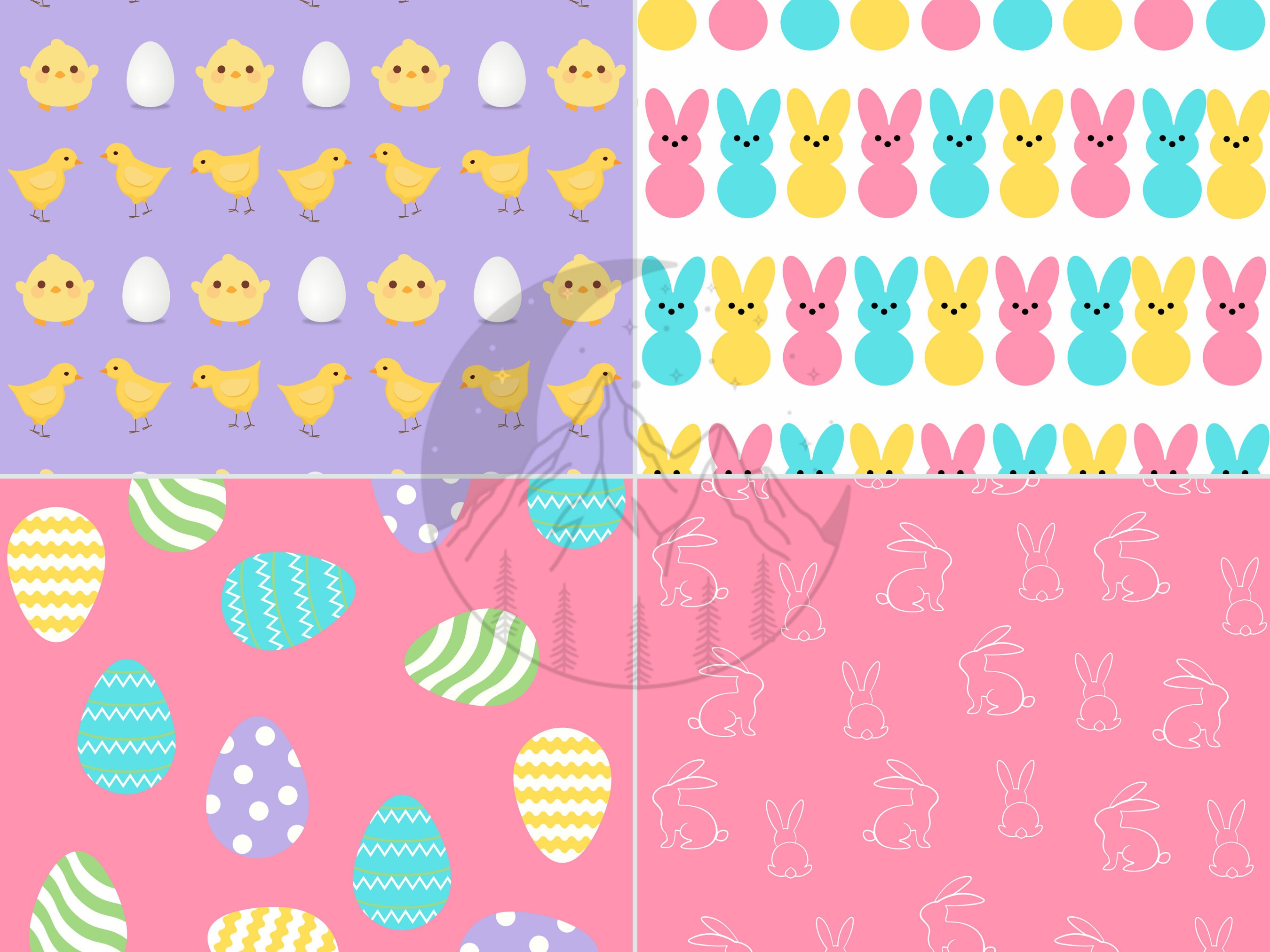 Easter Digital Paper | Easter Scrapbook Pages | Easter Clipart | Bunny ...