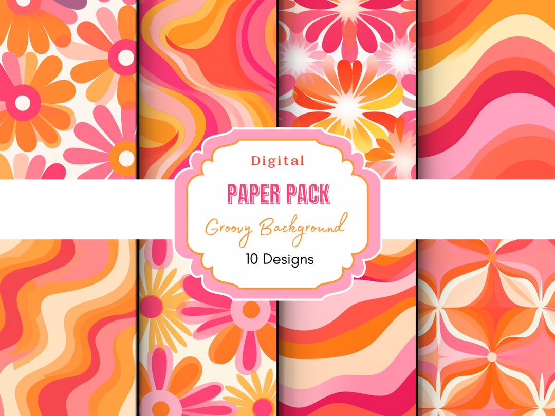 Groovy Background Digital Paper |seamless Pattern | Retro Digital Paper ...