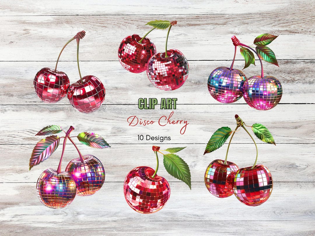 Disco Ball Cherry Clipart | Retro Disco Cherry | Retro Aesthetic PNG ...