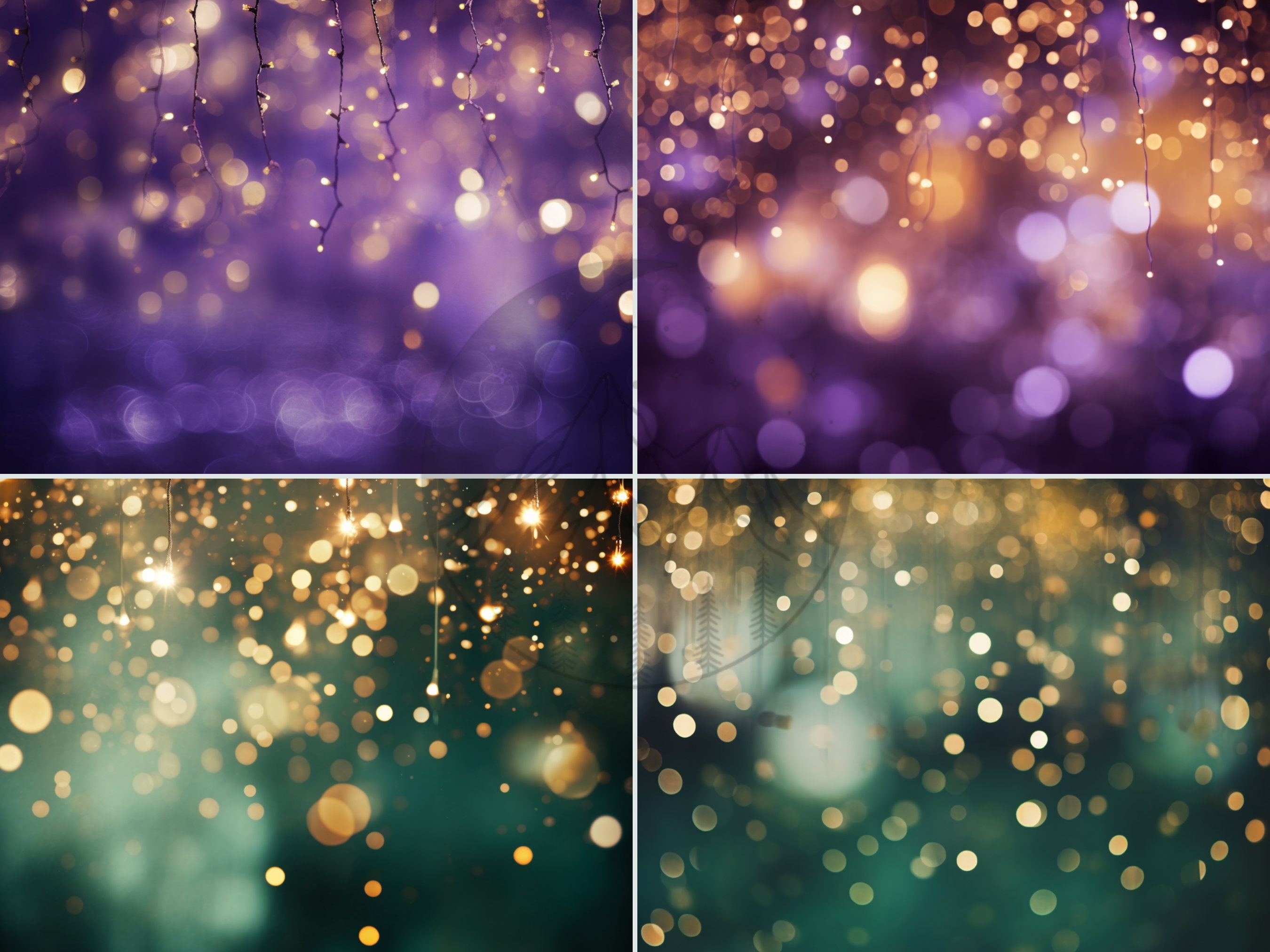 Lights Background Digital Paper Pack Scrapbook Paper Winter Lights ...