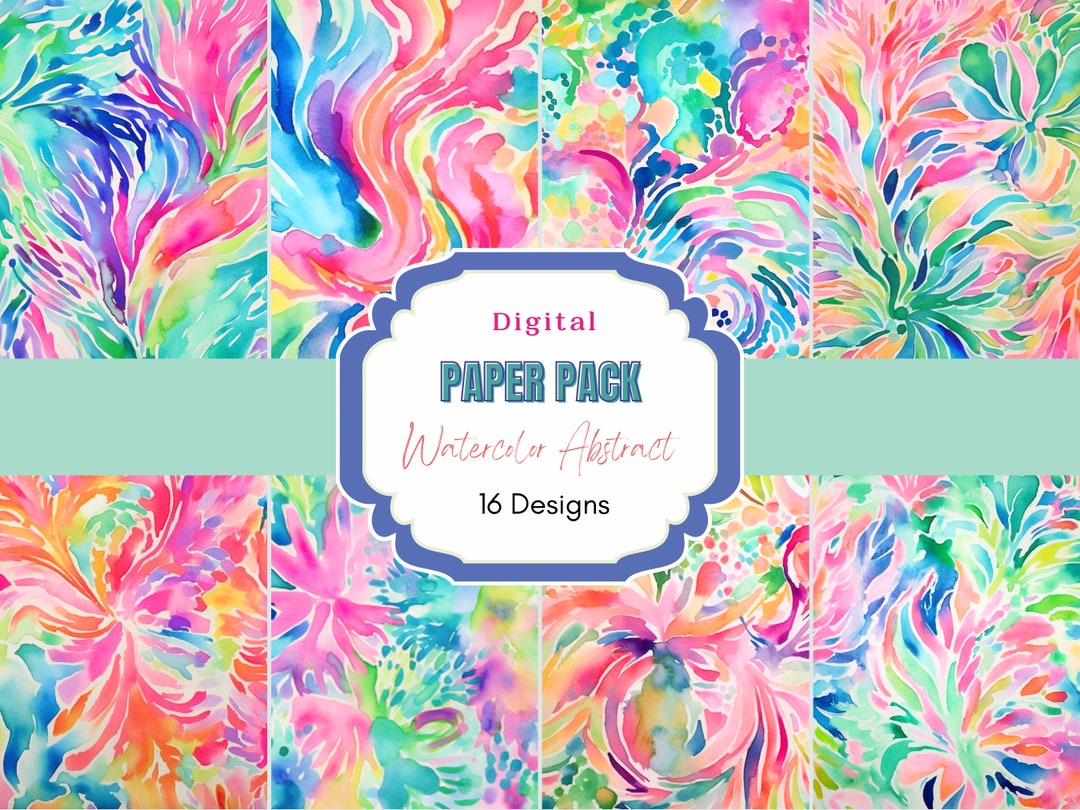 Watercolor Abstract Digital Paper Pack | Abstract Backgrounds | Pattern ...