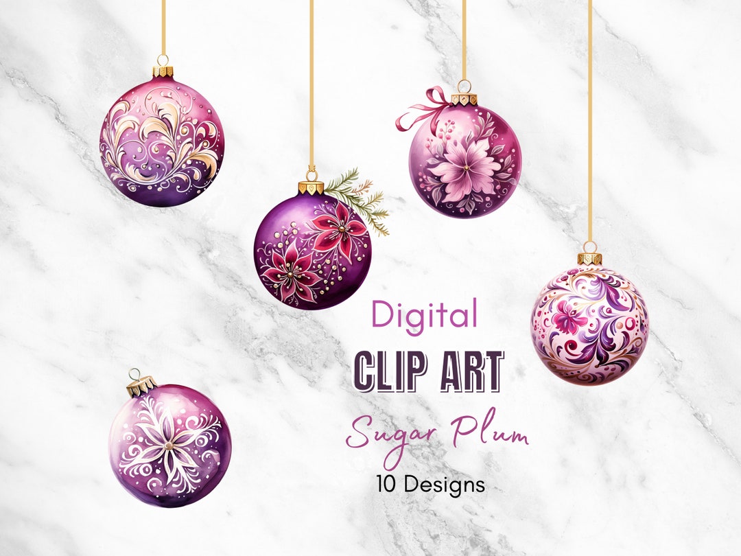 Sugar Plum Ornament Clip Art| Christmas Ornament | Pastel Christmas ...