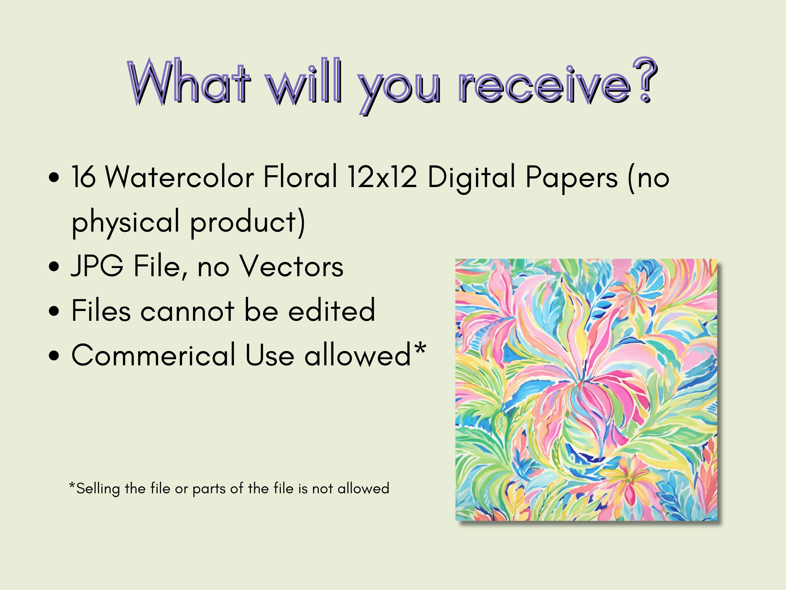 Watercolor Floral Digital Paper Pack Digital Paper Pack - Etsy