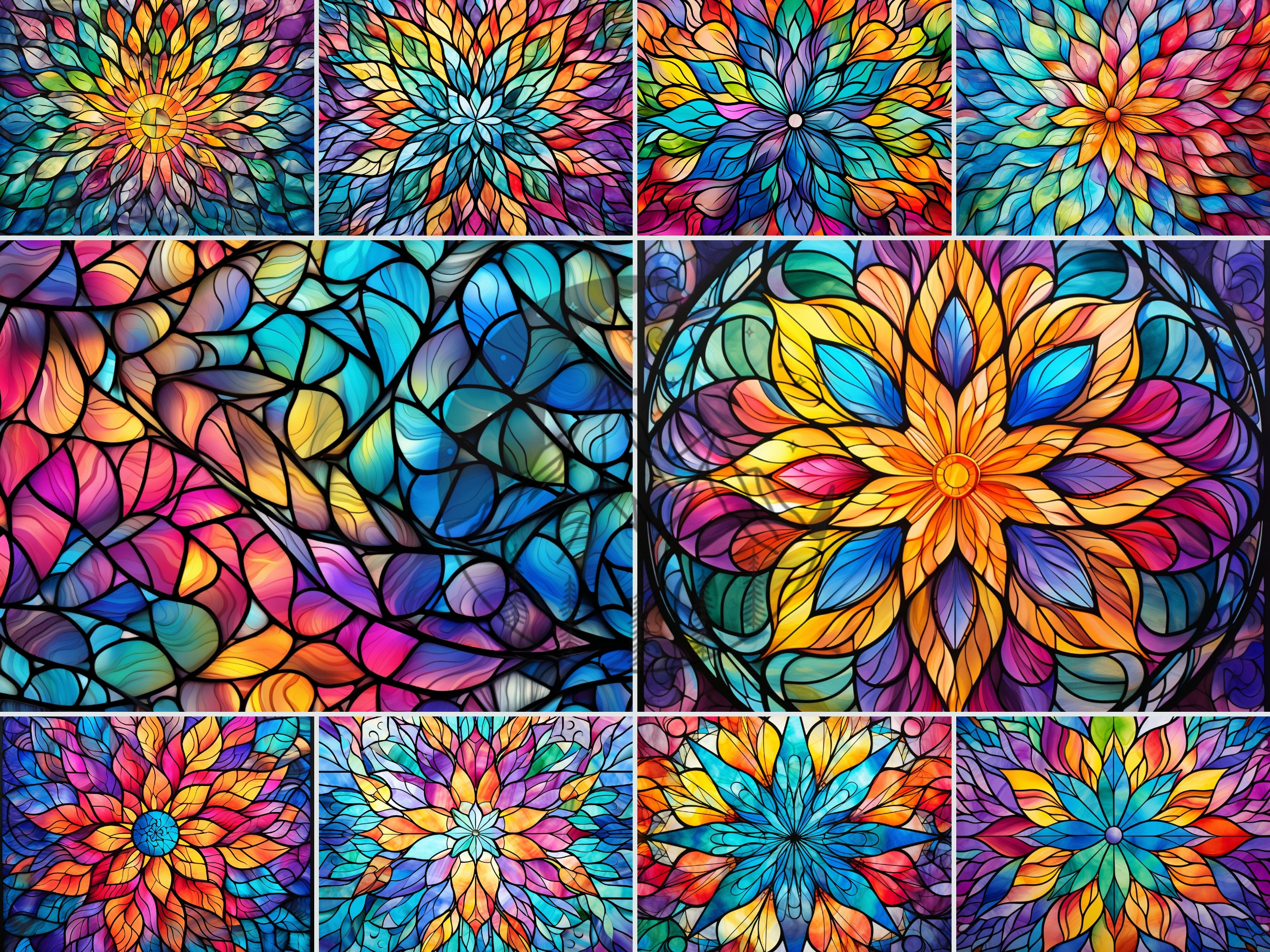 Stained Glass Digital Paper Pack | Commercial Use | Journal | Scrapbook ...