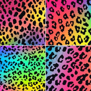 Rainbow Leopard Print Digital Paper | Animal Print | Sublimation ...
