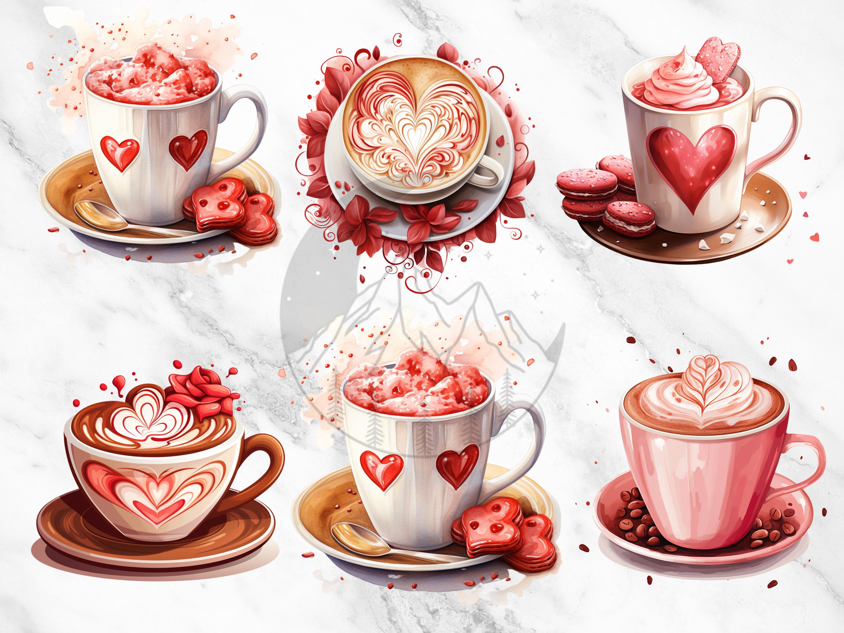 Red Heart Coffee Clipart Coffee Valentines Day Coffee Cups Valentine ...