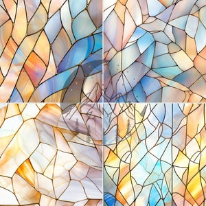 Stained Glass Digital Paper Pack | Commercial Use | Pastel Colors ...