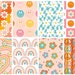 Retro Digital Paper Scrapbook Paper Groovy Digital Paper Retro ...