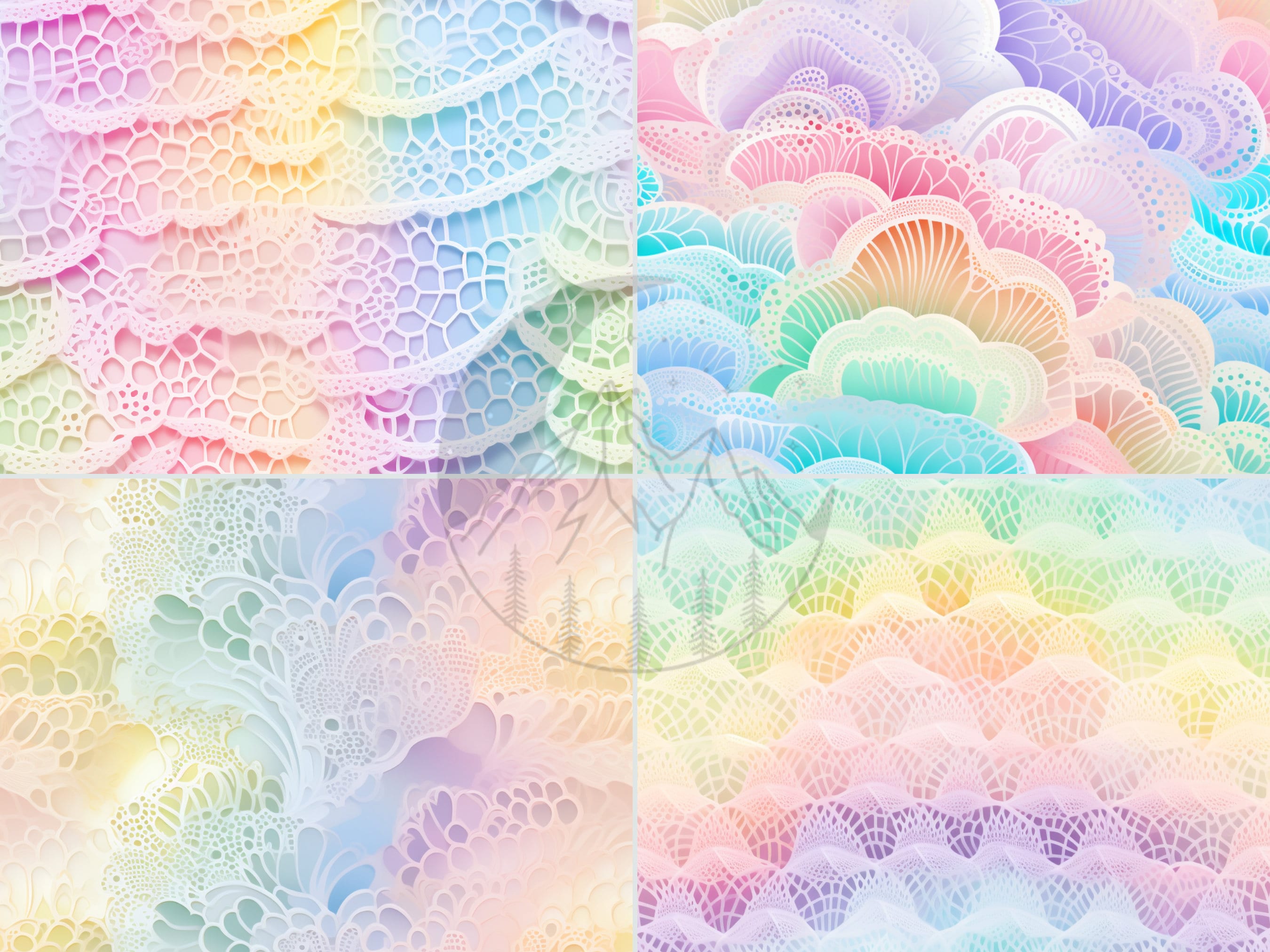 Rainbow Digital Paper Background Pattern Lace Digital - Etsy