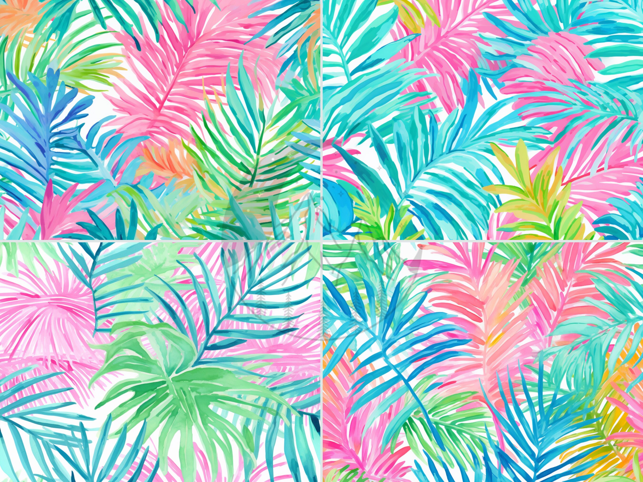 Tropical Leaves Digital Paper | Palm Leaves | Banana Leaf | Watercolor ...