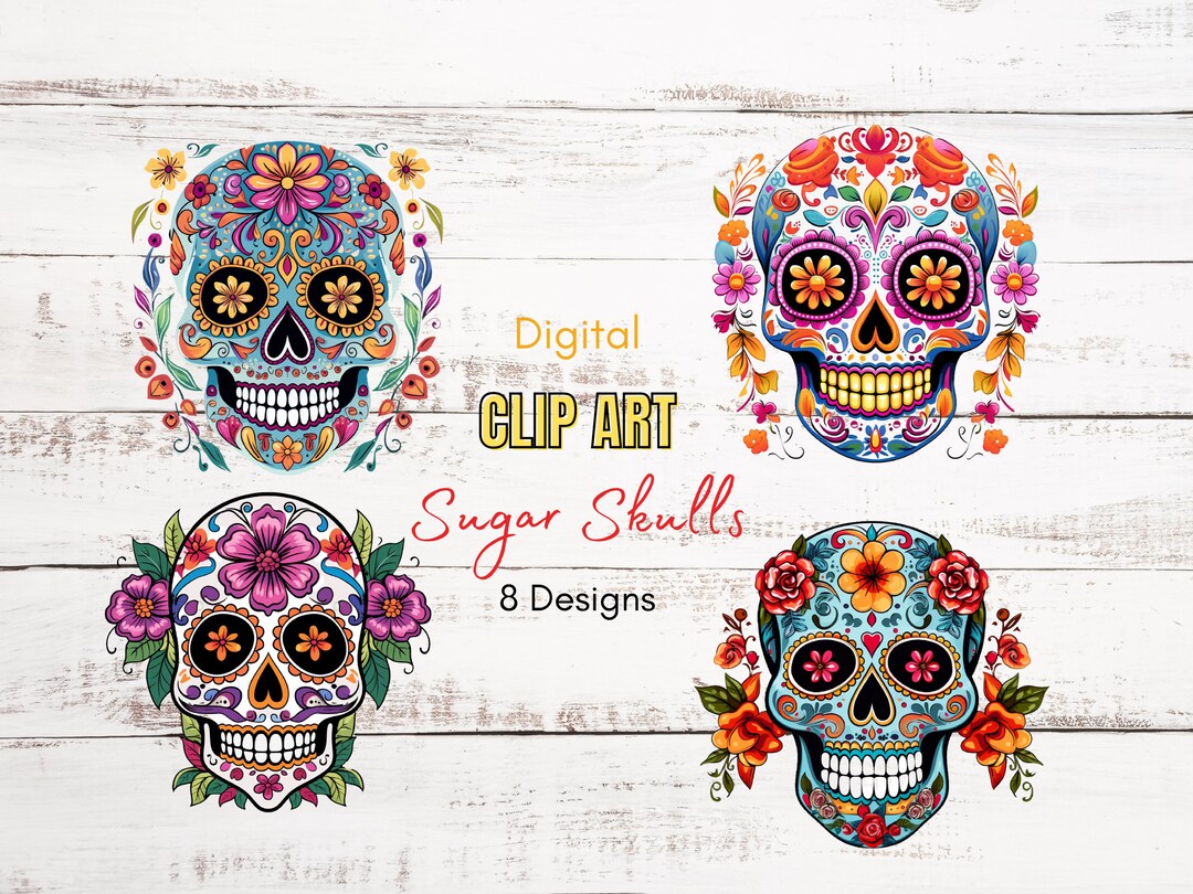 Sugar Skull Clipart | La Muerta Clipart | Creepy PNG | Day of the Dead ...