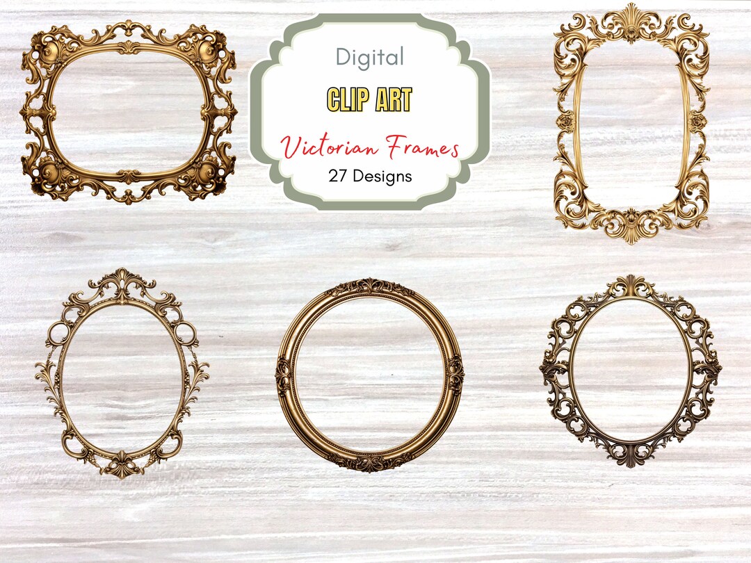 Victorian Frame Clip Art| Wedding Graphics Frame Clip Art | Graphic Design Resources | Gothic ...