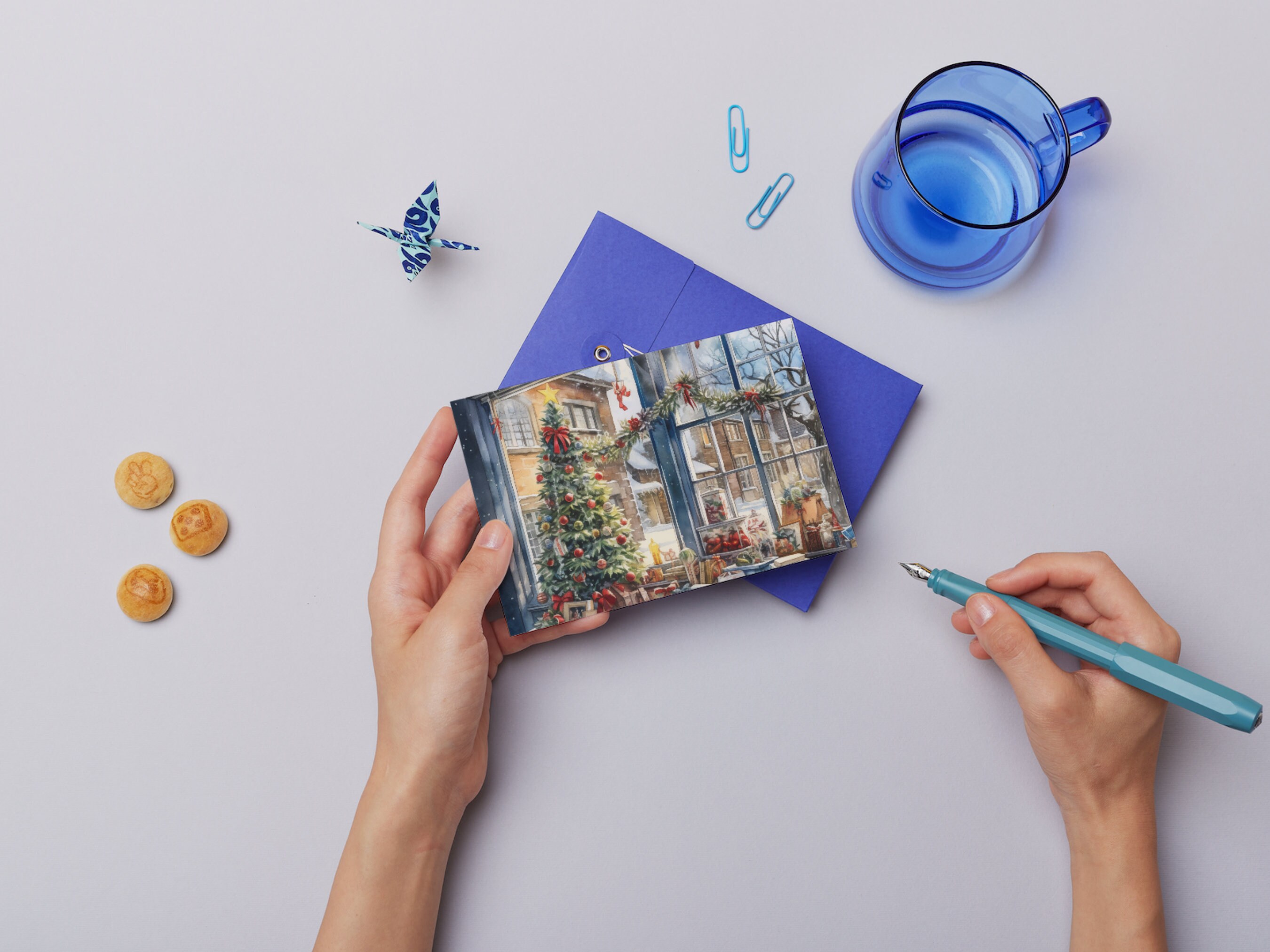 Christmas Window Scene Digital Paper | Christmas Decoration Window ...