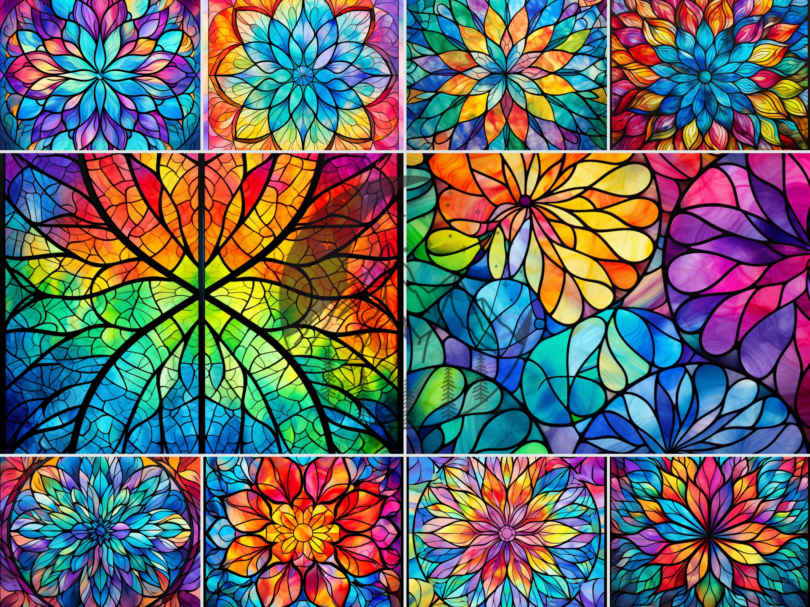 Stained Glass Digital Paper Pack | Commercial Use | Journal | Scrapbook ...