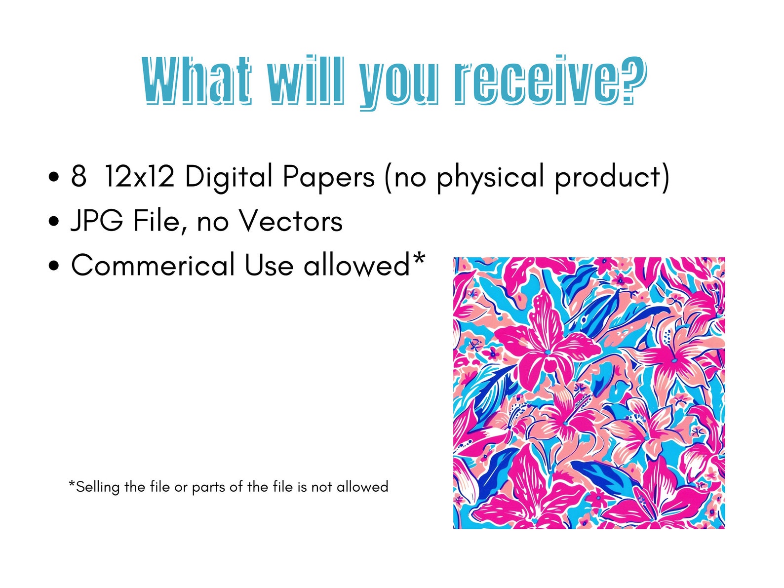 Preppy Watercolor Flowers Digital Paper paper Craft Scrapbooking Paper ...