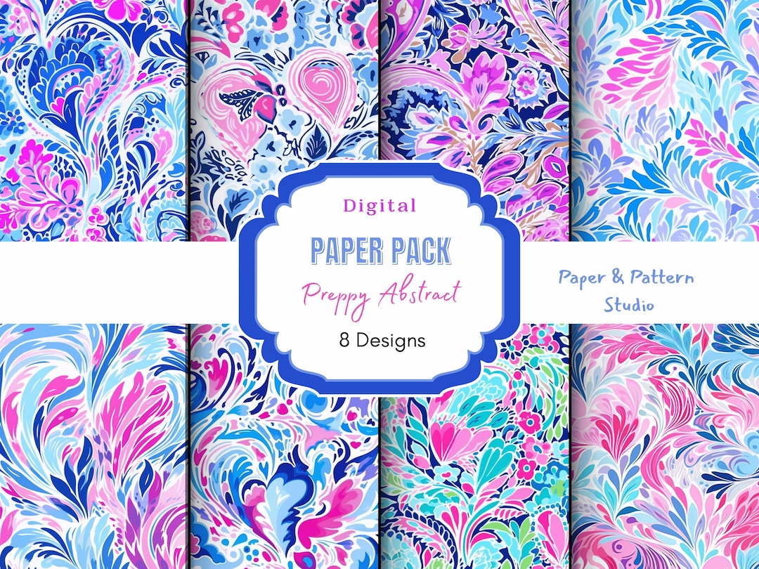 Preppy Abstract Digital Paper | Instant Download | Digital Paper ...
