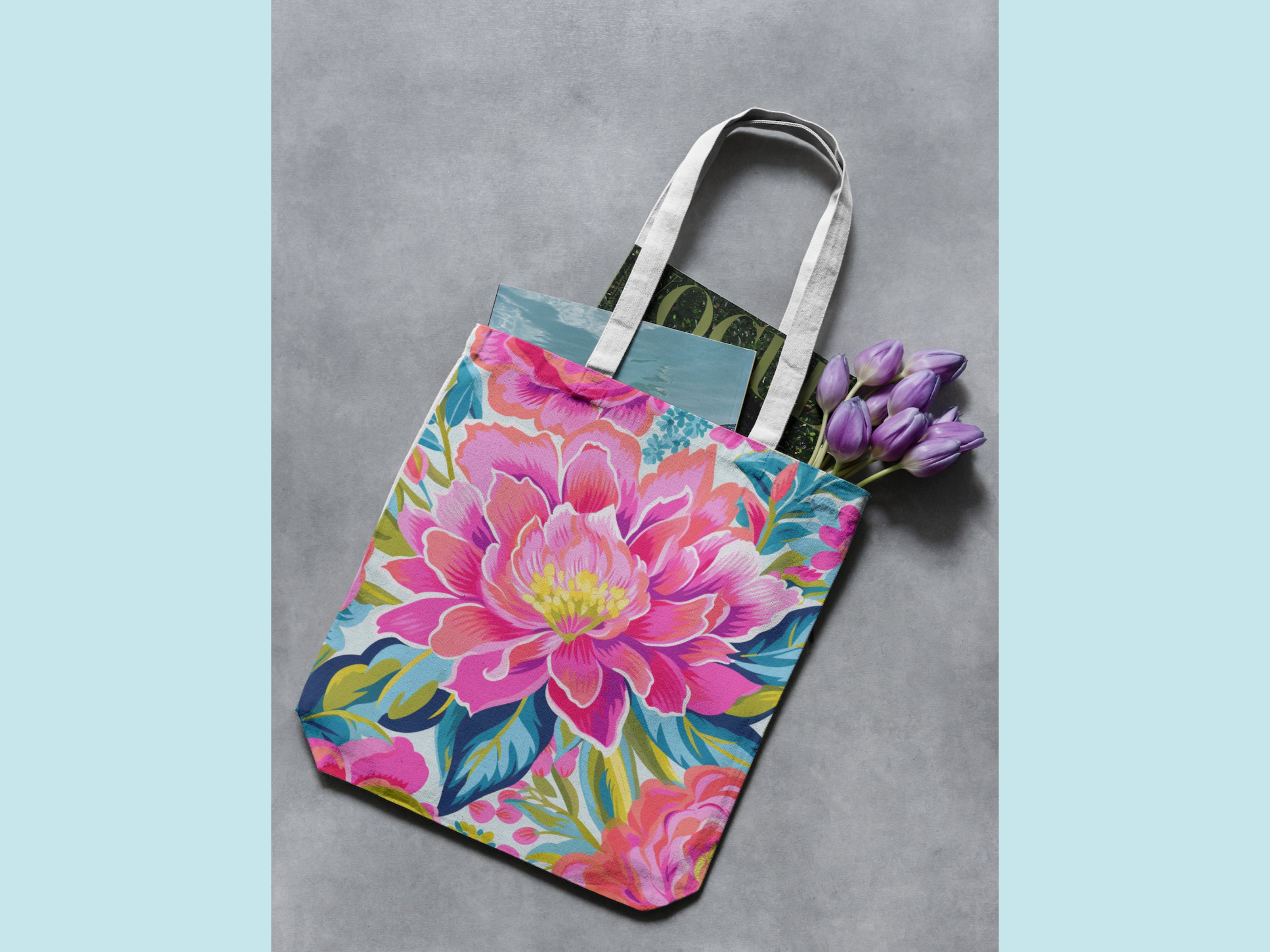 Flowers Digital Paper Preppy Patterns Surface Pattern - Etsy