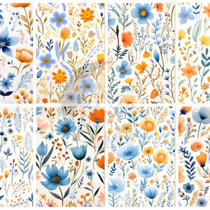 Retro Flowers Digital Paper | Scrapbook Paper | Digital Download| Retro ...