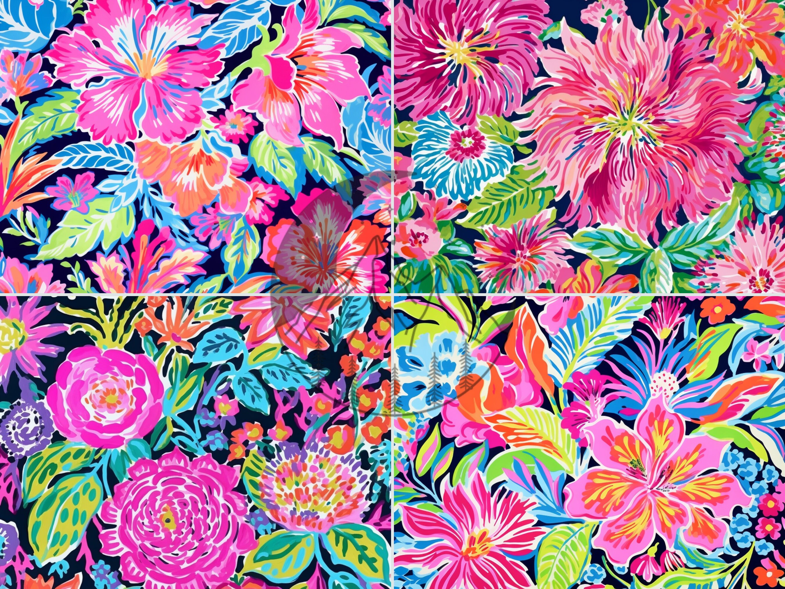 Bright Florals Digital Download Bright Floral Instant Download ...