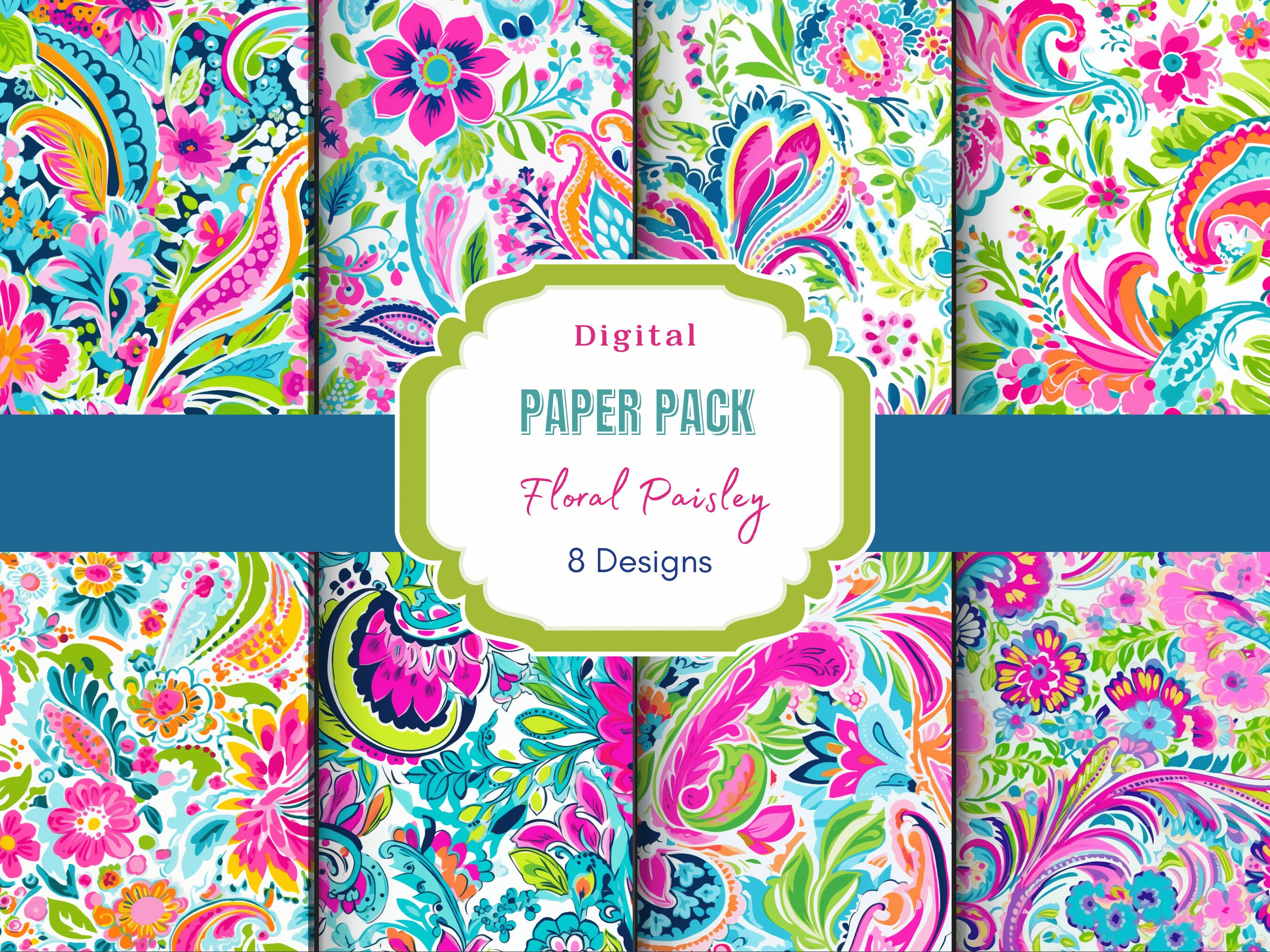Floral Paisley Digital Paper | Paisley Pattern | Floral Patterns ...