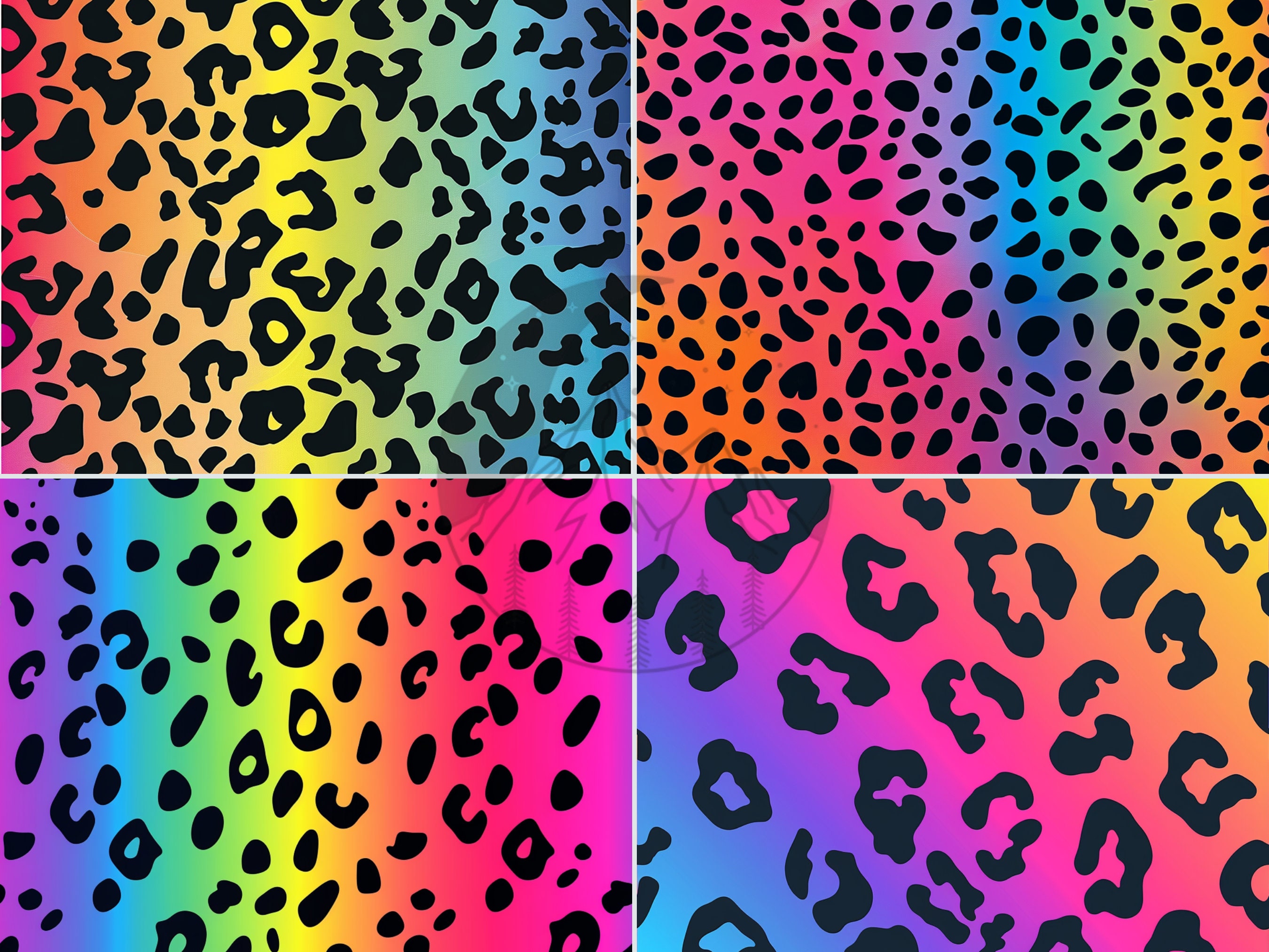 Rainbow Leopard Print Digital Paper | Animal Print | Sublimation ...