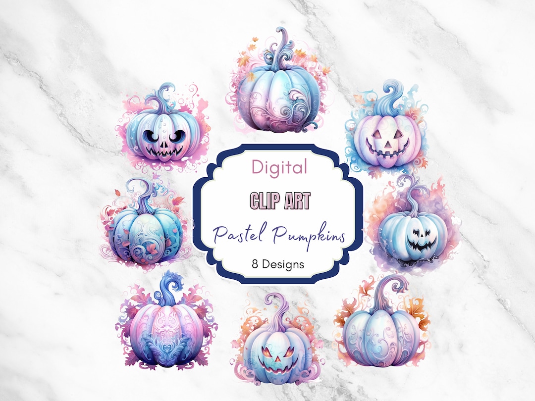 Pink Pumpkins Clipart | Pastel Halloween | Birthday Card Making | Fall ...