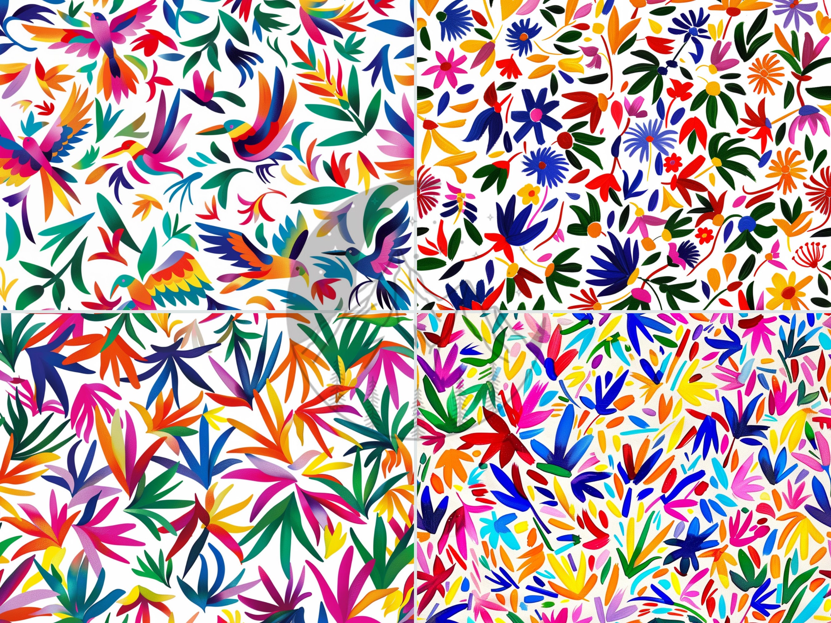 Mexican Otomi Digital Paper commercial Use Fiesta Paper Otomi Pattern ...