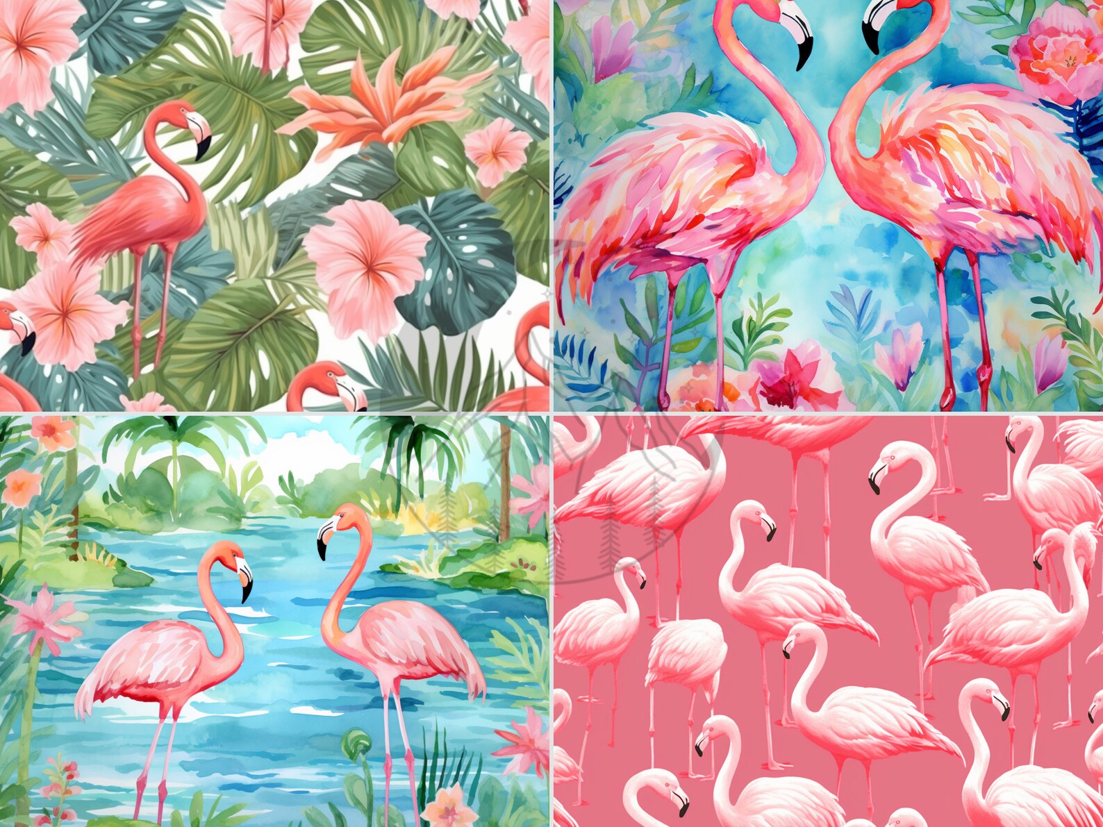Pink Flamingo Digital Paper | Baby Shower | Flamingo Pattern | Flamingo ...