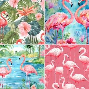 Pink Flamingo Digital Paper | Baby Shower | Flamingo Pattern | Flamingo ...