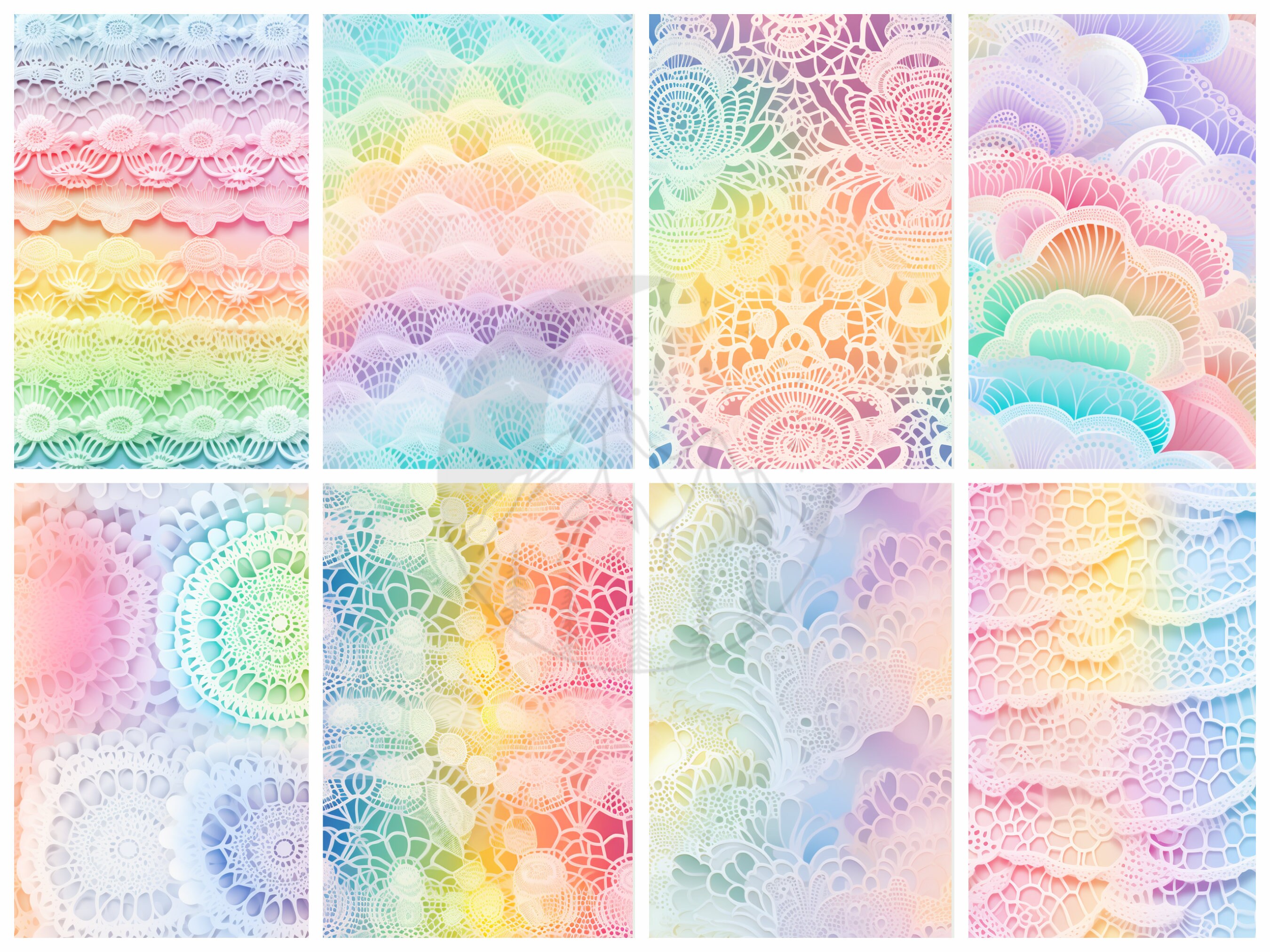 Rainbow Digital Paper Background Pattern Lace Digital - Etsy